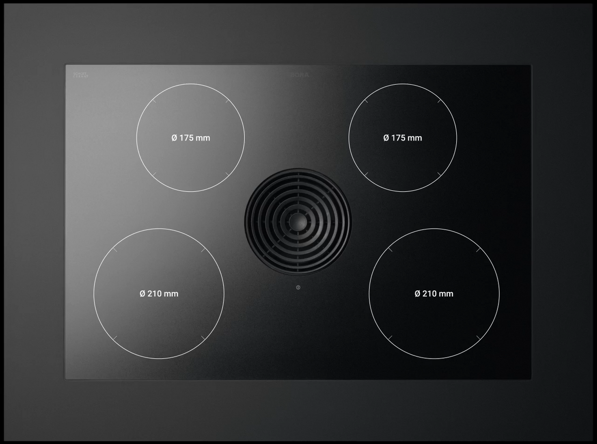 BORA Pure 80cm Wide Rough Black Venting Induction Hob – Recirculating ...